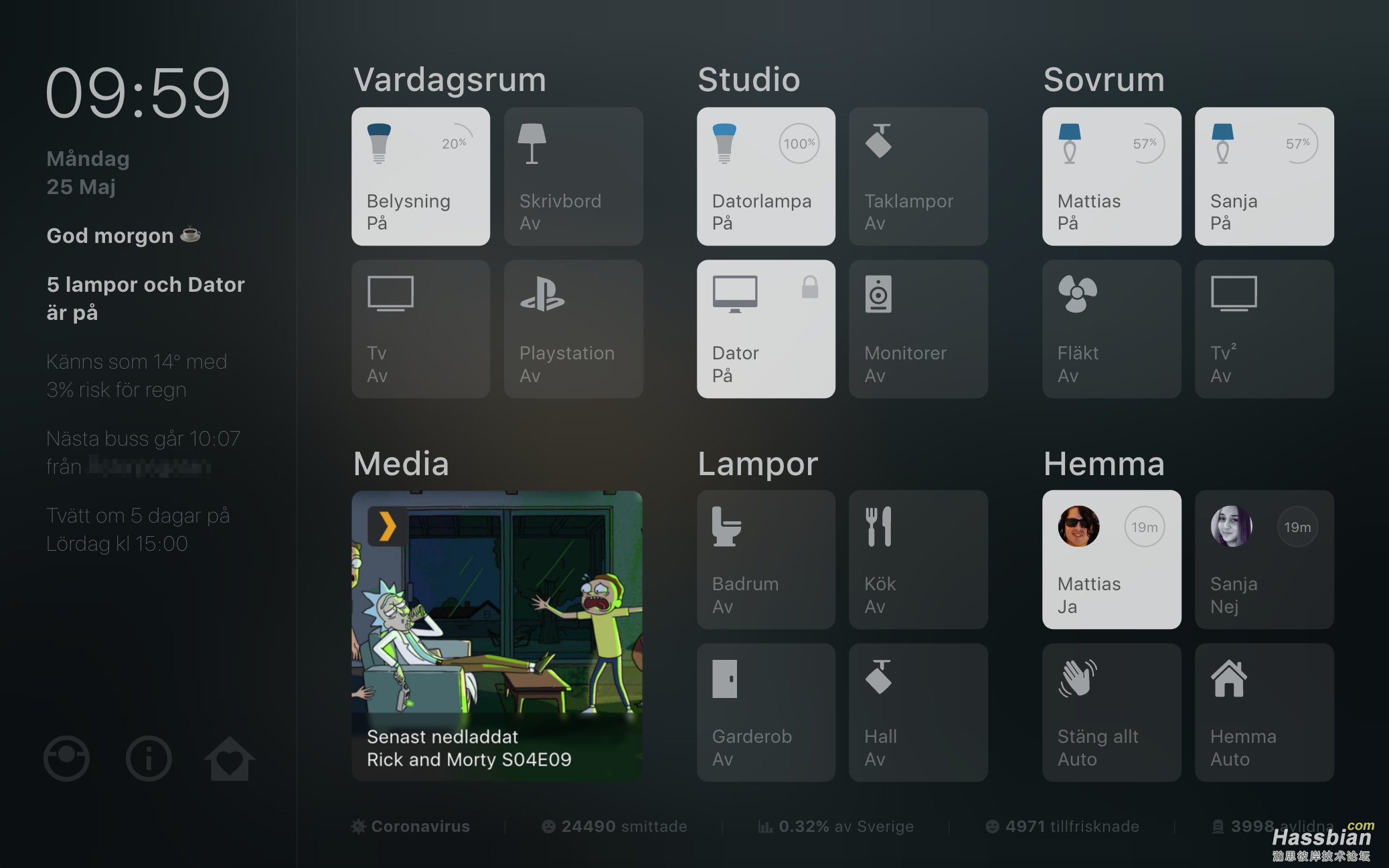 【UI效果·安装·配置】瑞典大佬Mattias Persson的界面Lovelace配置 - 『HomeAssistant』成果展示区 - 『瀚思彼岸』» 智能家居技术论坛 - Powered ...